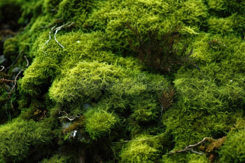 Close Up Illustration of Bright Green Moss. Stock Illustration ...