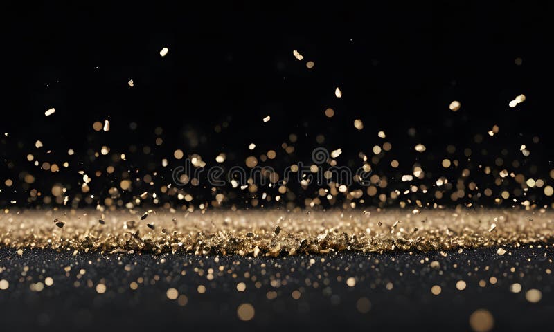 Close-up Illustration of Debris and Dust Falling on a Black Backdrop ...