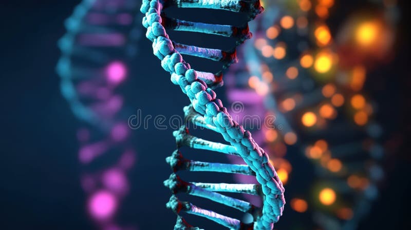 Close-up Illustration of DNA Helix Structure. Science and Technology ...