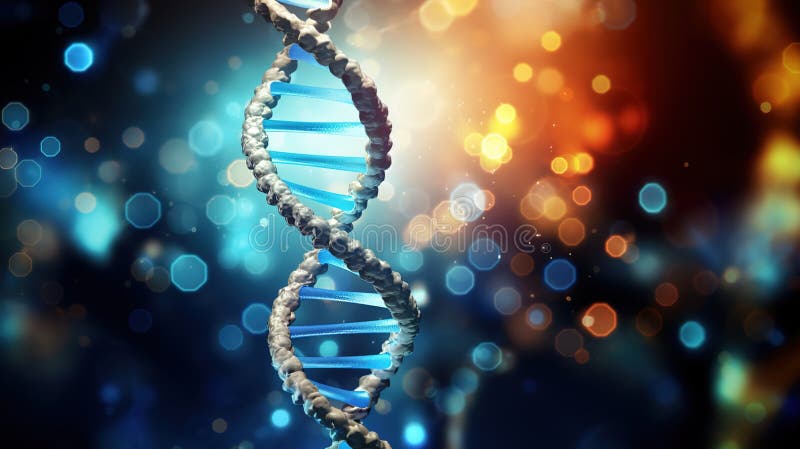 Close-up Illustration of DNA Helix Structure. Science and Technology ...