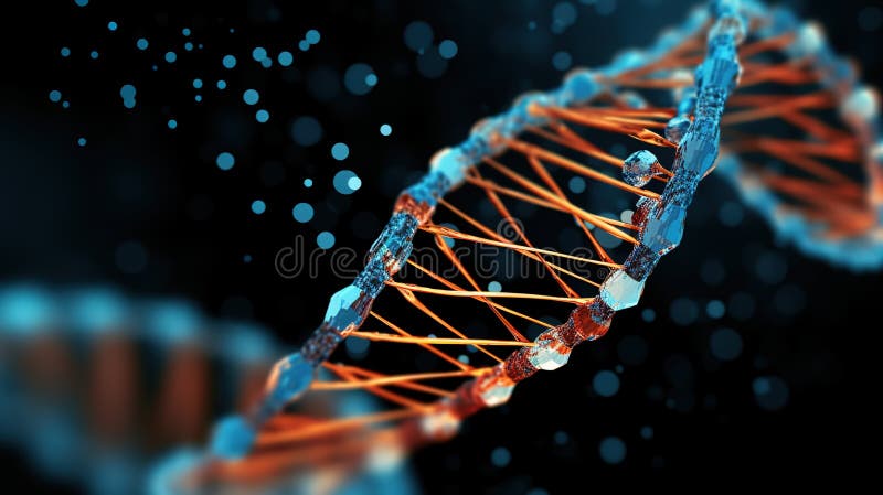 Close-up Illustration of DNA Helix Structure. Science and Technology ...