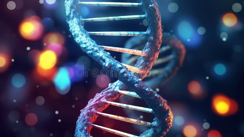 Close-up Illustration of DNA Helix Structure. Science and Technology ...