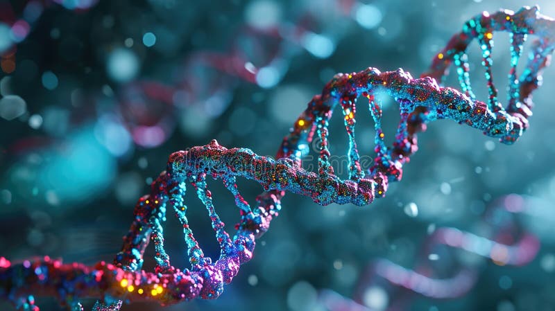 Close-up Illustration of DNA Helix Structure. Science and Technology ...