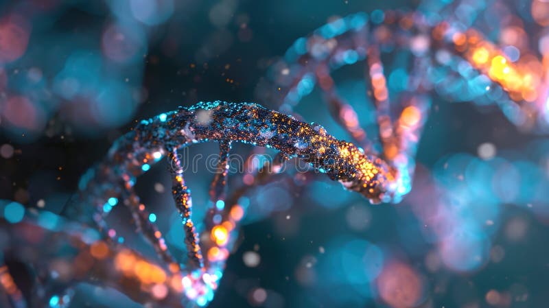 Close-up Illustration of DNA Helix Structure. Science and Technology ...