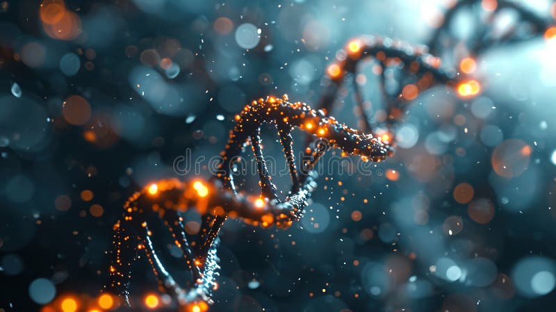 Close-up Illustration of DNA Helix Structure. Science and Technology ...
