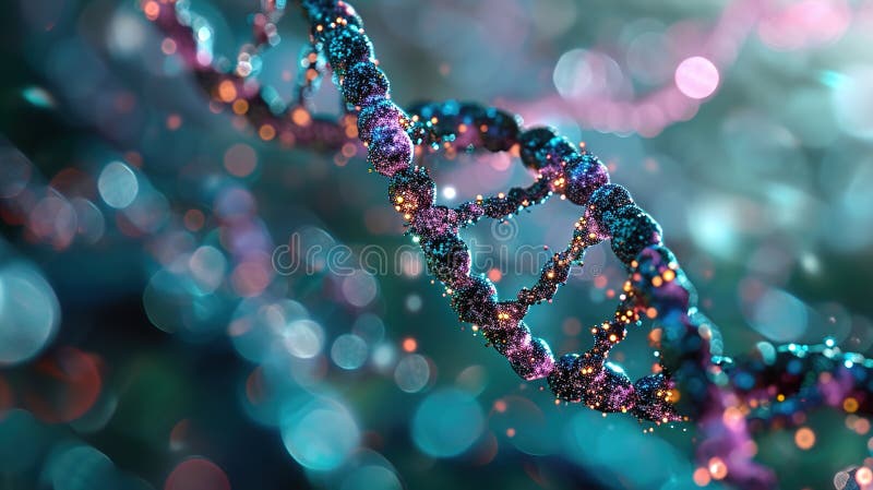 Close-up Illustration of DNA Helix Structure. Science and Technology ...