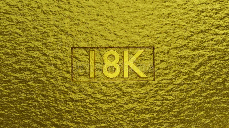 Close Up Illustration on a 18K Hallmark Stamp on Gold Pattern ...