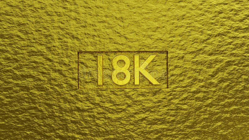 Close Up Illustration on a 18K Hallmark Stamp on Gold Pattern ...