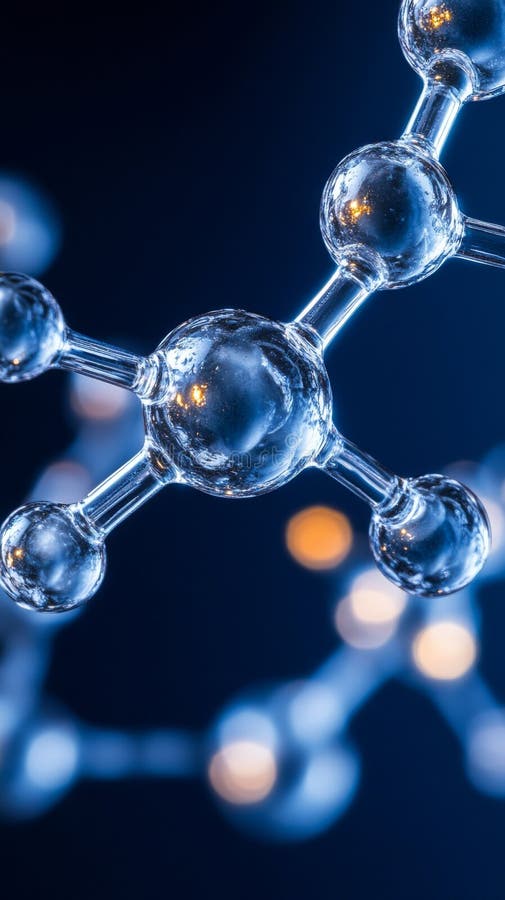 A Close-up Illustration of a Molecular Structure, Emphasizing the Bonds ...