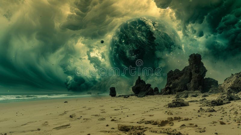 Close Up Illustration of Moon Surface on Galaxy Planet Decorative Lunar ...