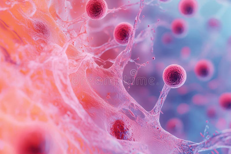 Microscopic View of Rod-shaped Red Bacteria on Blurred Background Stock ...