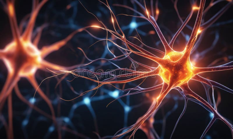 A Close-up Illustration of Two Neurons, the Basic Unit of the Nervous ...