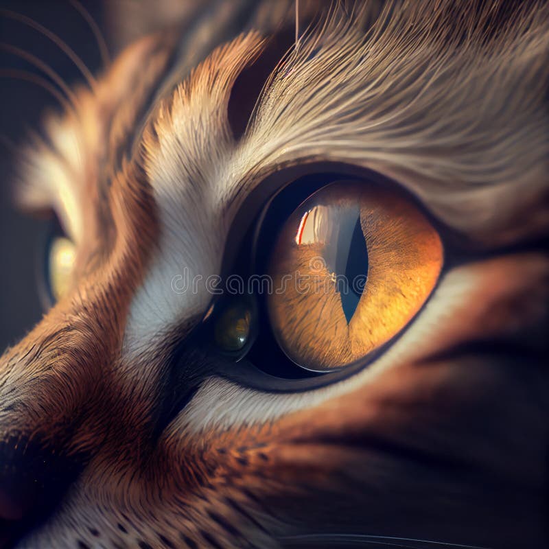 Close Up Image of Adorable Cat Looking through the Camera. AI ...