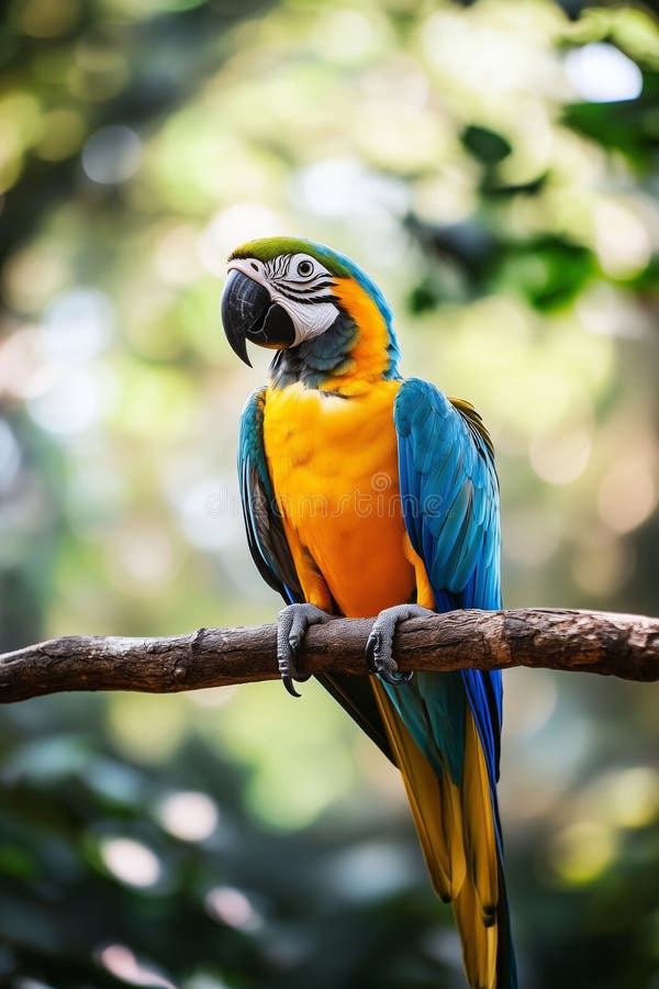 Close-up Image of an Ara Parrot on a Tropical Tree Branch in the ...