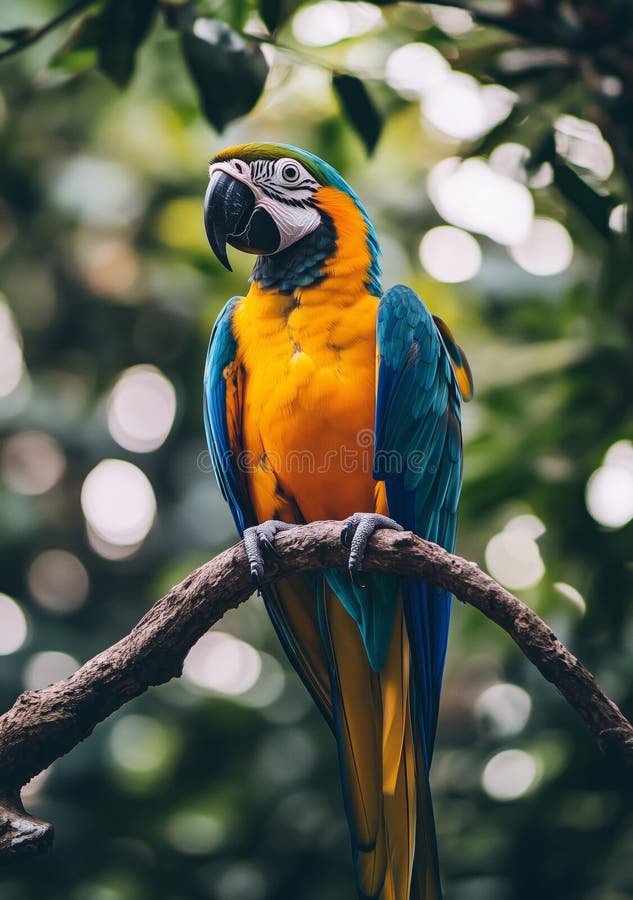 Close-up Image of an Ara Parrot on a Tropical Tree Branch in the ...
