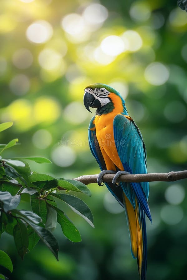 Close-up Image of an Ara Parrot on a Tropical Tree Branch in the ...
