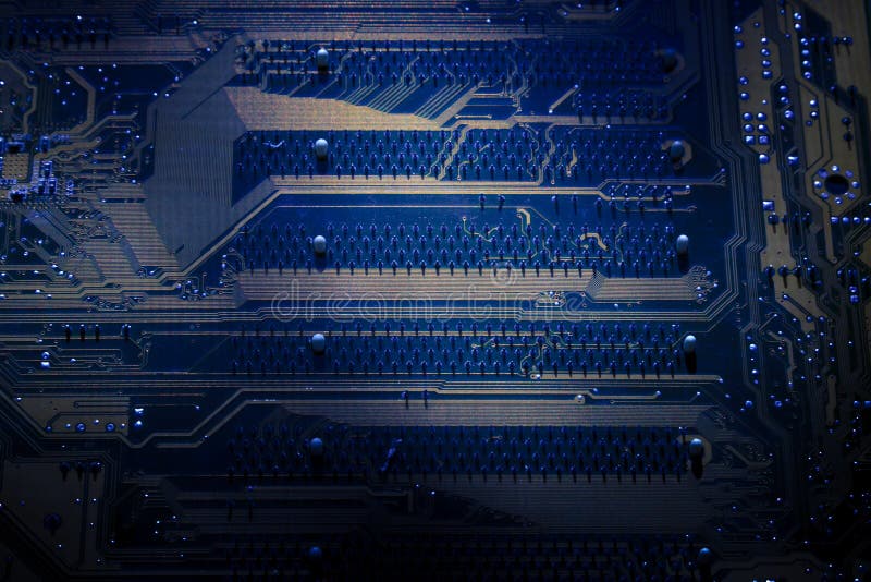 Close-up Image of the Back Part of Computer`s Motherboard Stock Image ...