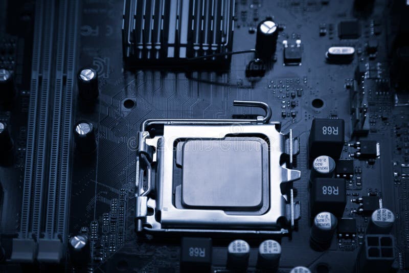 Close-up Image of the Back Part of Computer`s Motherboard Stock Image ...