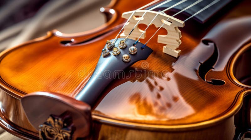 A Close Up Image of Beautiful Elegant Violin. Generative AI Stock ...