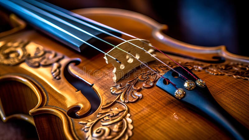 A Close Up Image of Beautiful Elegant Violin. Generative AI Stock ...