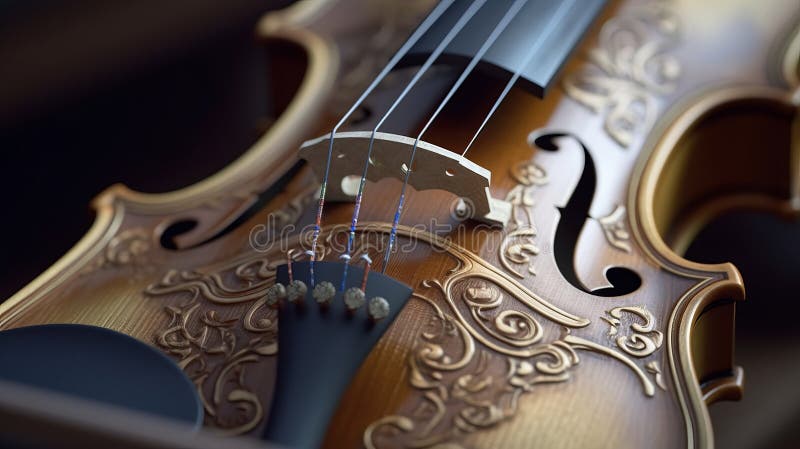 A Close Up Image of Beautiful Elegant Violin. Generative AI Stock ...