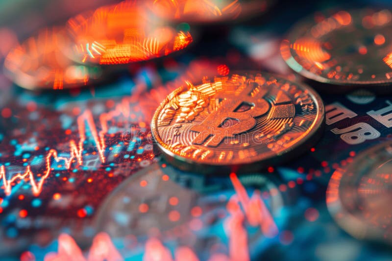 A Bitcoin S Journey through the Volatility of the Market Stock Photo ...