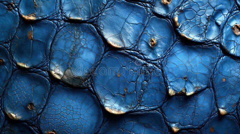 A Close-up Image of Blue Leather with a Textured, Scaly Pattern Stock ...