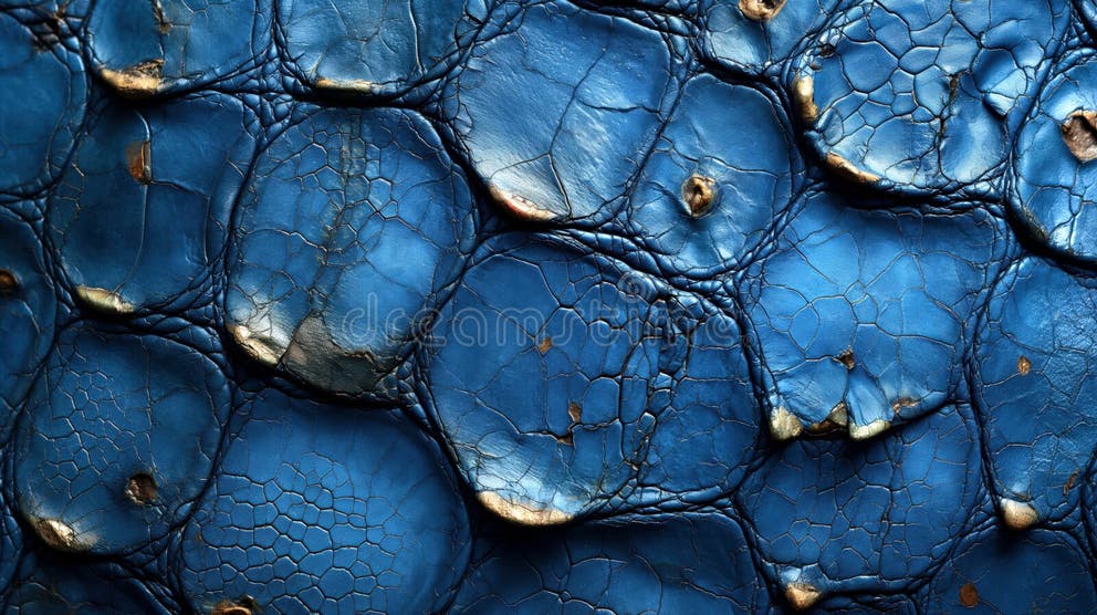 A Close-up Image of Blue Leather with a Textured, Scaly Pattern Stock ...