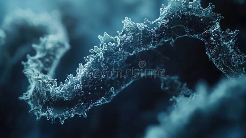 Close Up Image of a Blue and White Dna Double Helix Structure on a ...