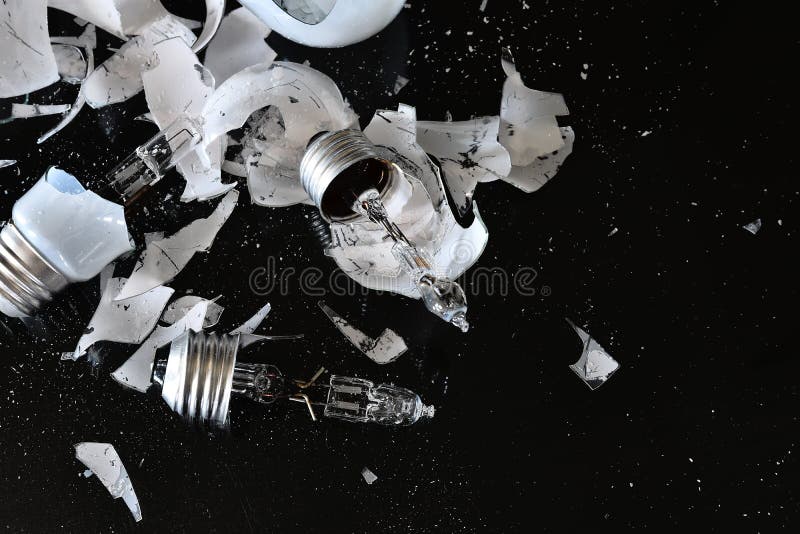 Broken Light Bulb Close Up stock photo. Image of close - 141516610