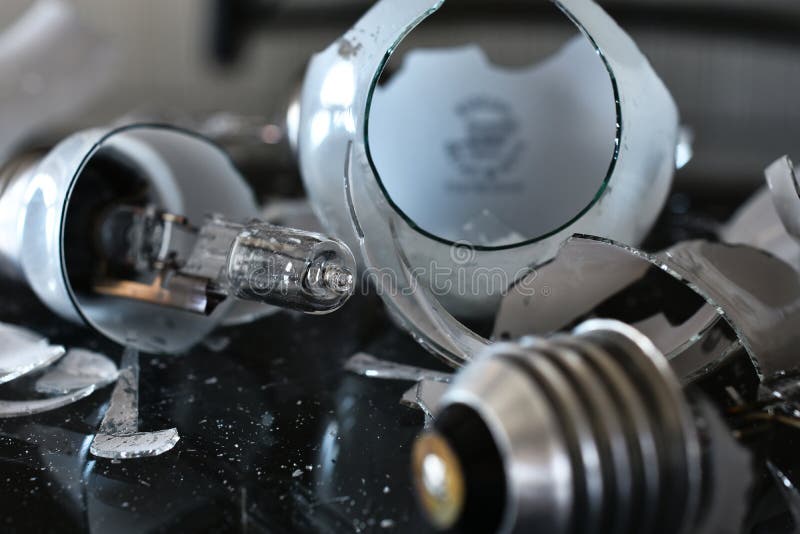 Broken Light Bulb Close Up stock photo. Image of broken - 141516648