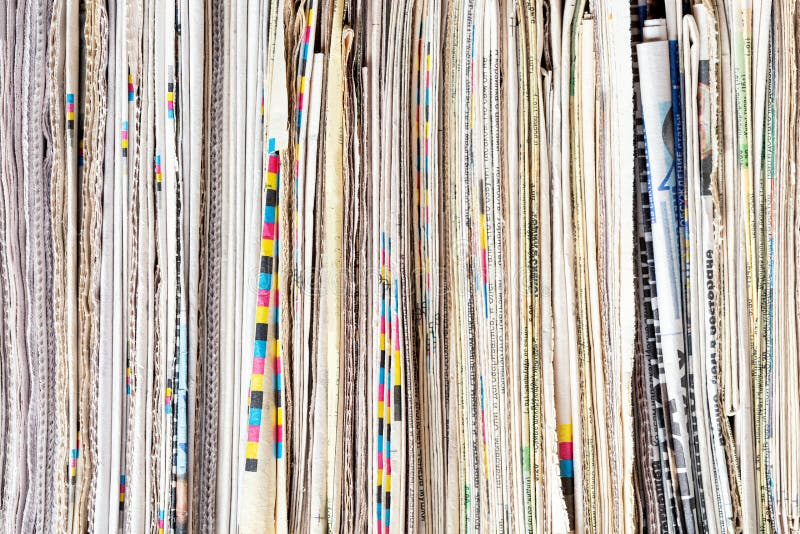 Close Up Image of a Bunch or Pack of Old Newspapers Stock Photo - Image ...