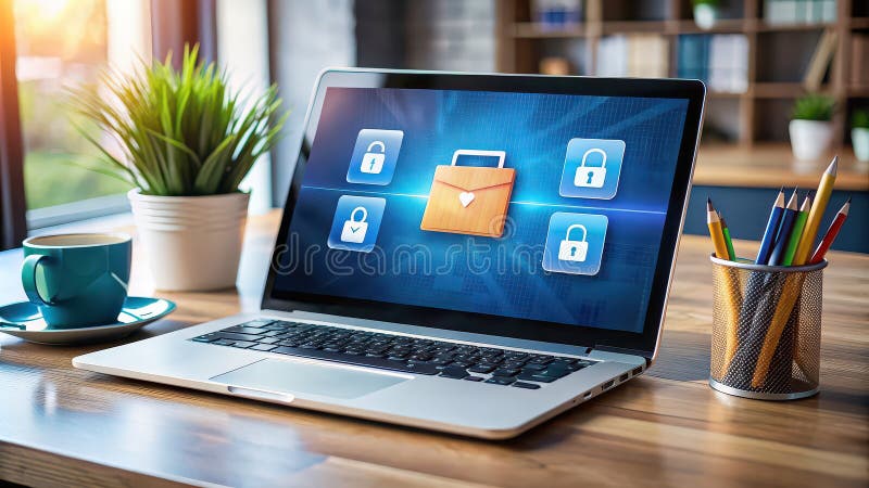 A Close-up Image of a Business Login File Folder on a Laptop Screen ...