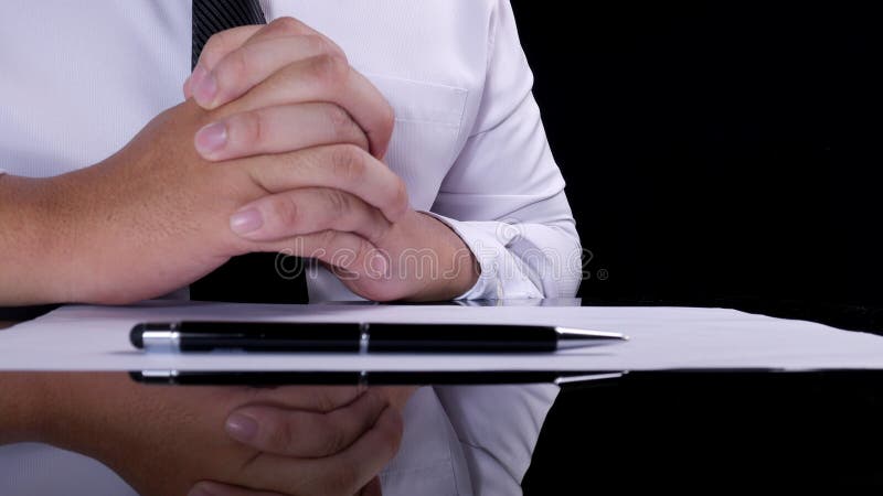Businessman Facing Contract or Student Finishing Exam Stock Image ...