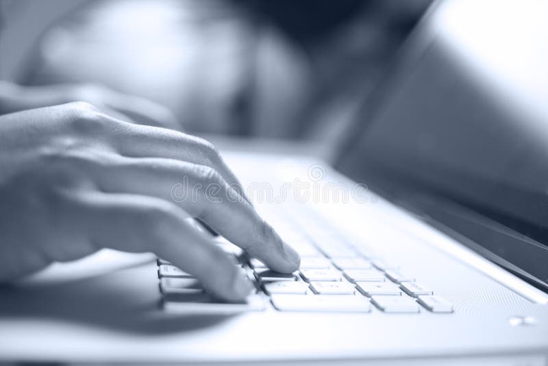 Typing on Notebook stock image. Image of browsing, digital - 150946031