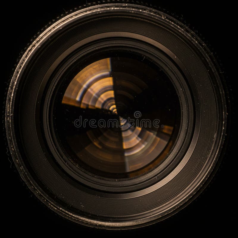 Close-up Image of a Camera Lens with Concentric Rings and a Spiral ...