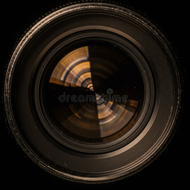 Close-up Image of a Camera Lens with Concentric Rings and a Spiral ...