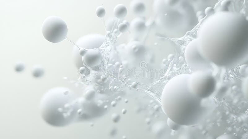 Close-up View of Fluid White Molecules in Artistic Arrangement ...