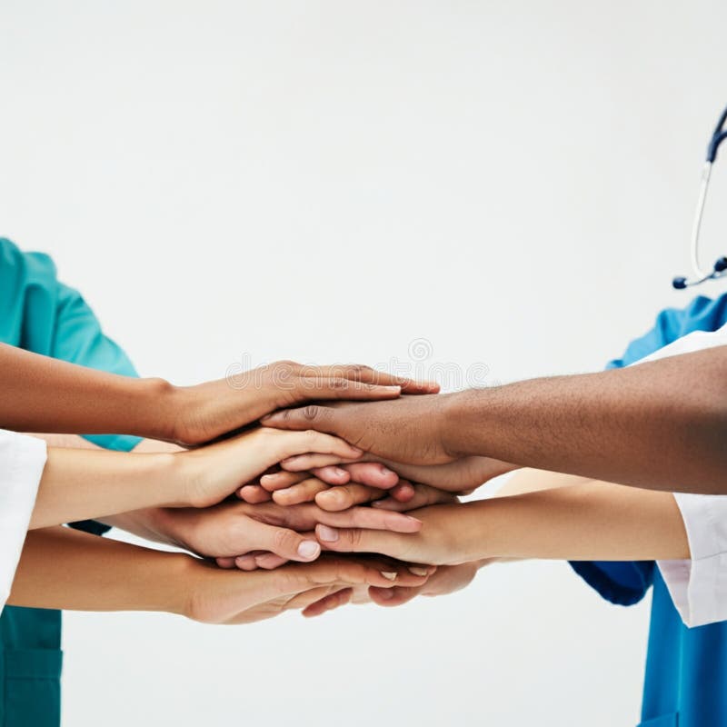 AI-Generated Image: Healthcare Providers Stacking Hands in Unity Stock ...
