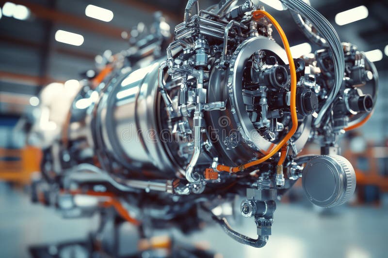 Intricate Engine Components in Focus Stock Illustration - Illustration ...