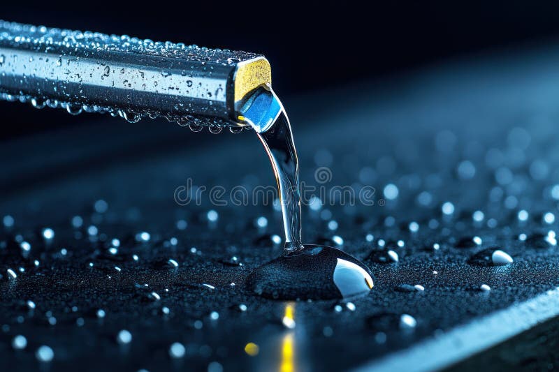 Dripping Water: Close-up of Water Droplets in Motion Stock Illustration ...