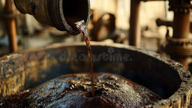 Oil Extraction Process with Raw Material Close-Up Stock Illustration ...