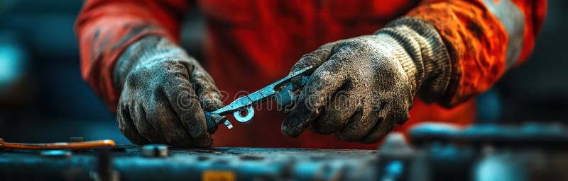 Skilled Operators at Work: Closeup of Hands Wearing Gloves Grasping ...