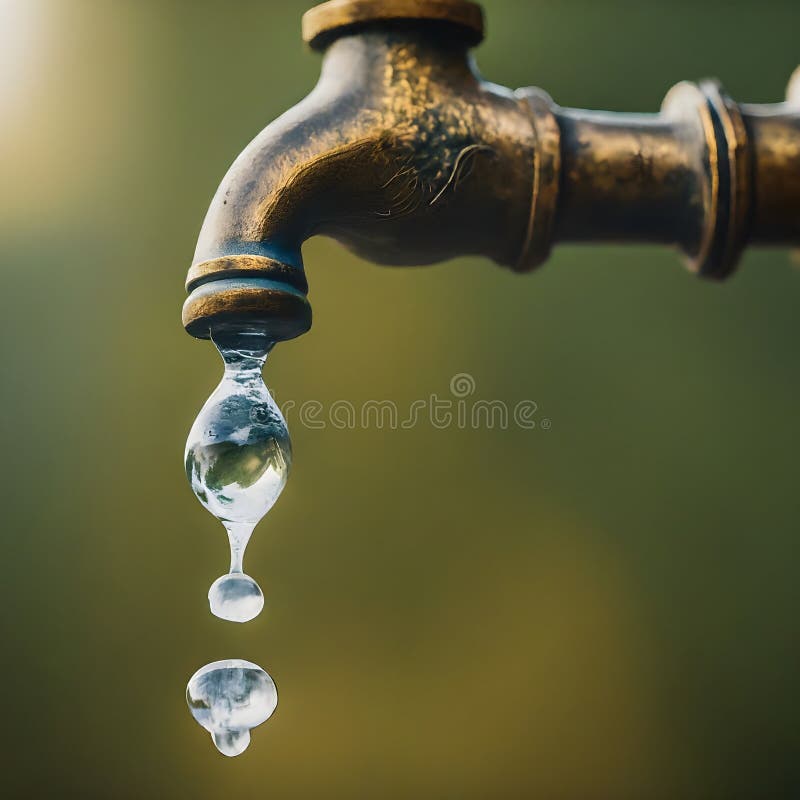 Stream of Water Flowing Steadily from Silver Faucet Against a Black ...