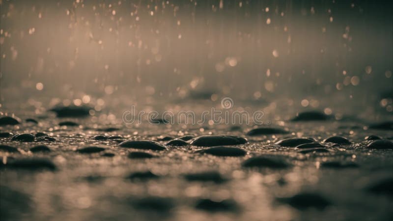 Close-Up of Raindrops on Wet Pebbles Stock Footage - Video of intricate ...