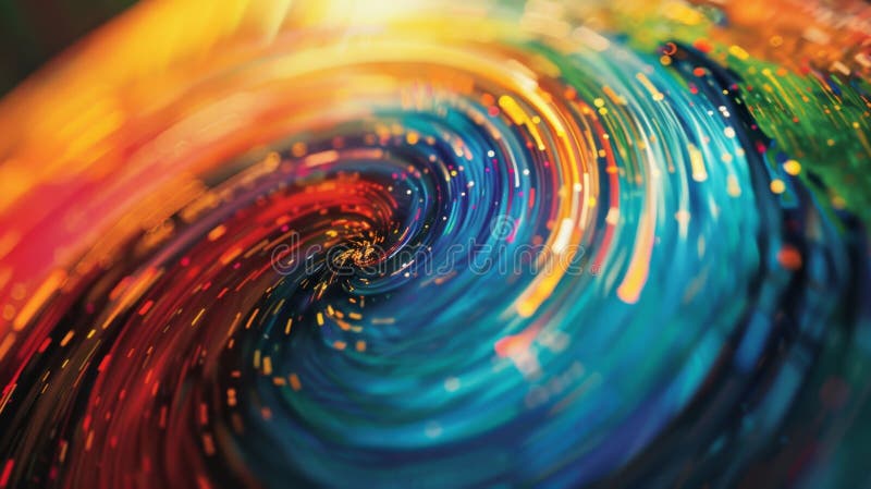 Psychedelic Vortex of Color: Hypnotic Paint Swirl Abstract Stock ...
