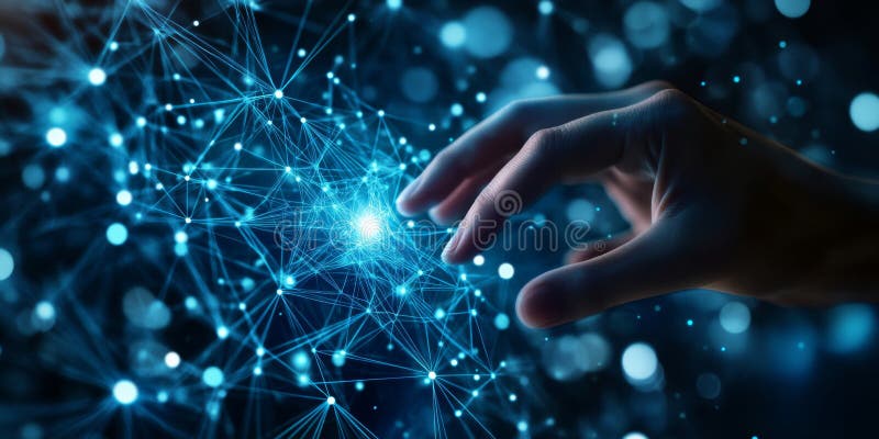 A Close Up Image Capturing a Persons Hand Gently Touching a Digital ...