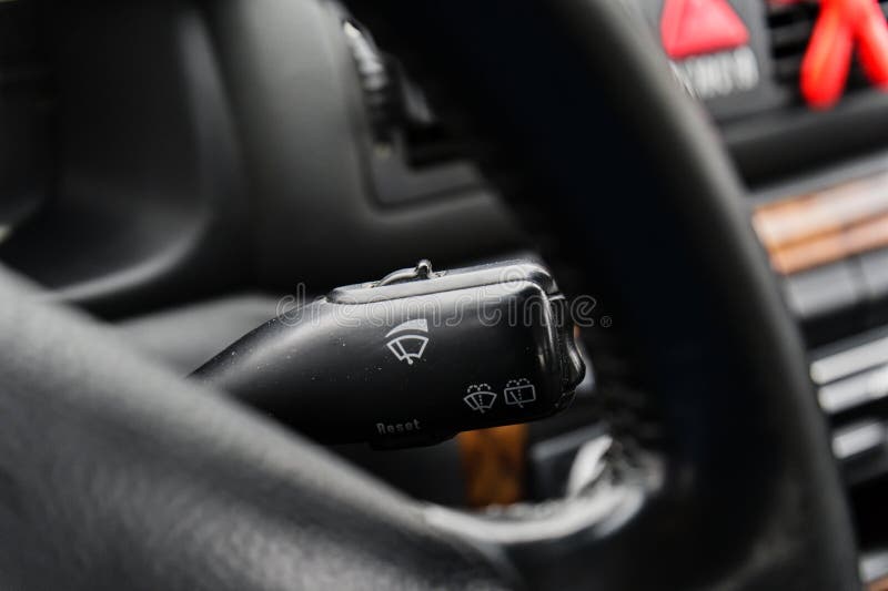 Car Windshield Wiper Control Lever Stock Photo - Image of ...