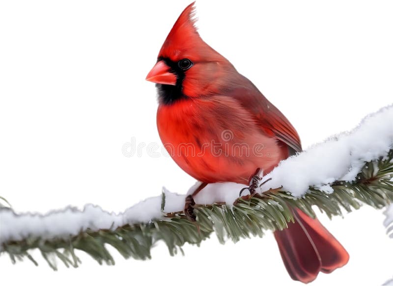 A Close-up Image of a Cardinal in Winter. Ai-generated. Stock Image ...