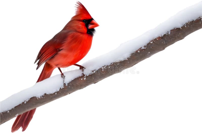 A Close-up Image of a Cardinal in Winter. Ai-generated. Stock Image ...